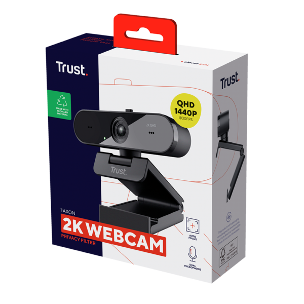 Cámara Web Trust Taxon QHD-2K - Doble Click Unilago